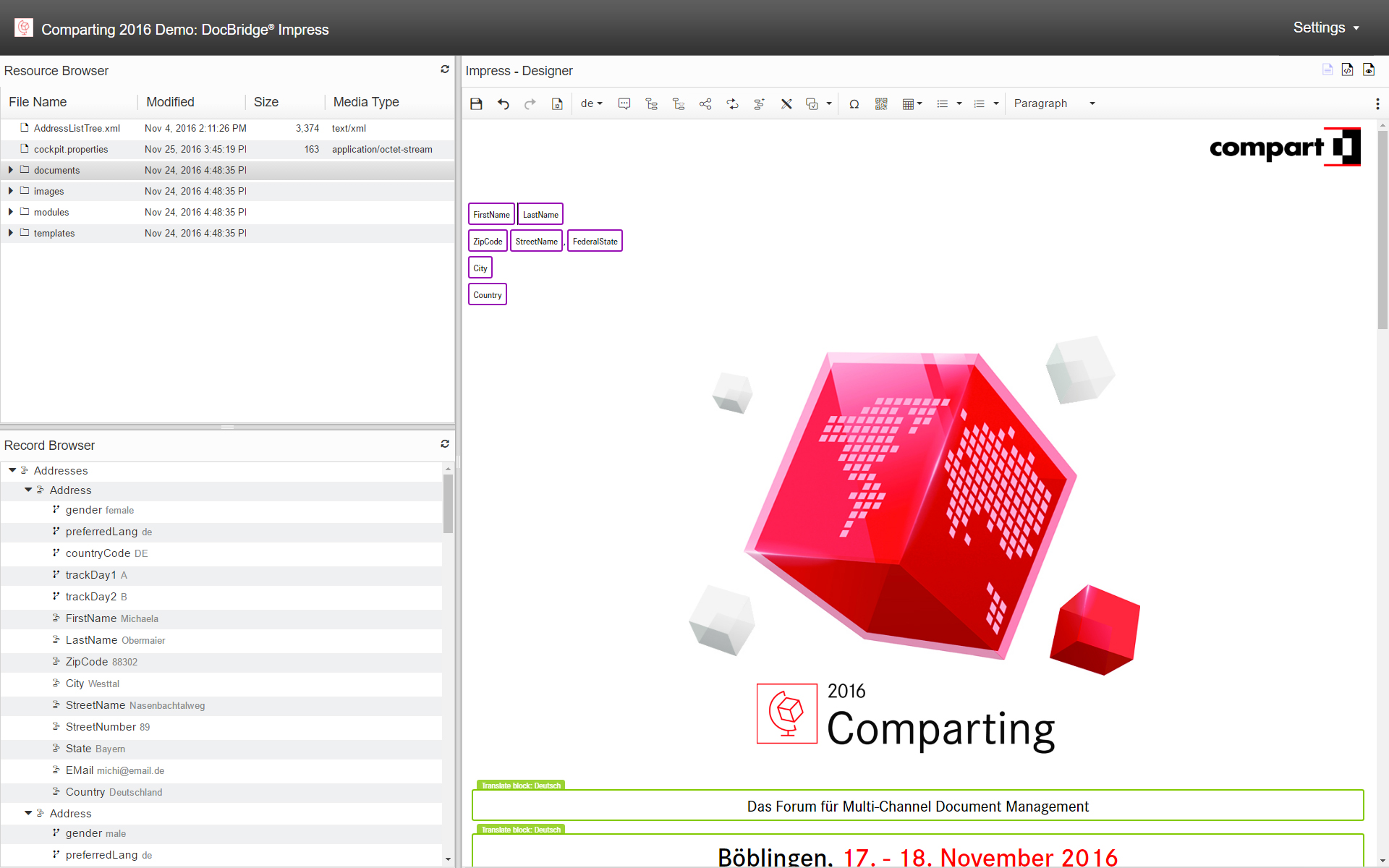 DocBridge® Impress | Diseño de documentos - Compart (es)